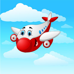 Happy plane cartoon Royalty Free Vector Image - VectorStock