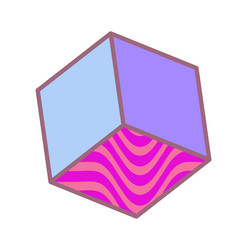 Psychedelic cube concept Royalty Free Vector Image
