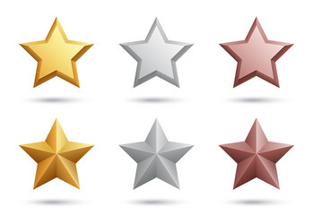Cute stars group icons Royalty Free Vector Image