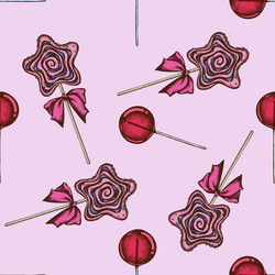 Seamless pattern with colored lollipop candies Vector Image