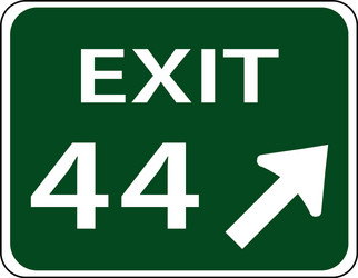 Usa traffic road signs you must exit Royalty Free Vector