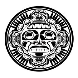 Sun in native american style Royalty Free Vector Image