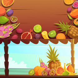 Tropical island fruit banners set Royalty Free Vector Image