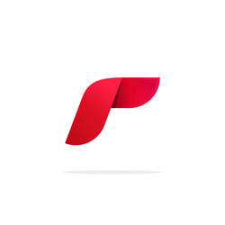 Letter f logo elegant gradient red color Vector Image