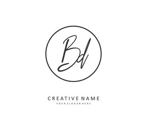 Bd initial letter handwriting and signature logo Vector Image