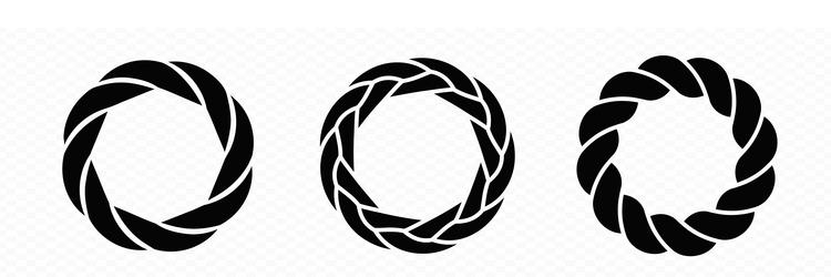 Braid circle frame round braided ring Royalty Free Vector