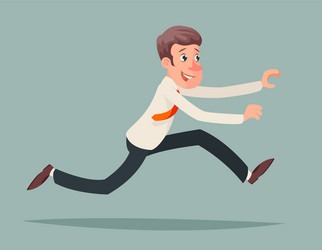 Number three character running fast cartoon Vector Image