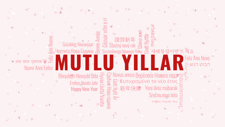 Happy new year text in turkish mutlu yillar Vector Image