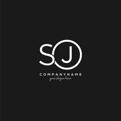 Sj initial letter luxury logo template in art Vector Image