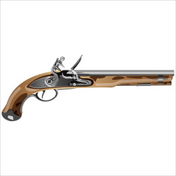 Flintlock pistol musket revolver with trigger gun Vector Image