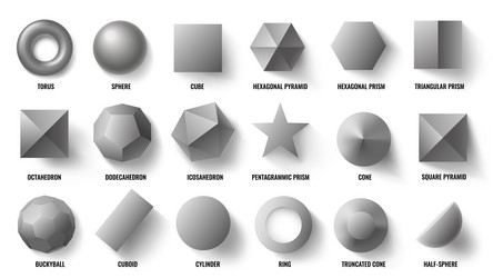 Basic 3d geometric pyramid shapes hexagonal Vector Image