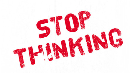 Stop and think rubber stamp Royalty Free Vector Image