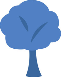 Big blue tree on a white background Royalty Free Vector