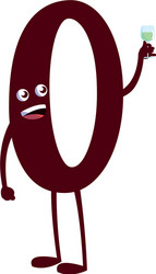 Cartoon number zero design Royalty Free Vector Image