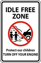 Idle free zone sign on white background Royalty Free Vector