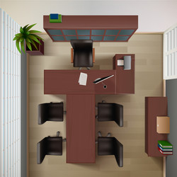 Office Furniture Top View Interior Vector Images (over 770)