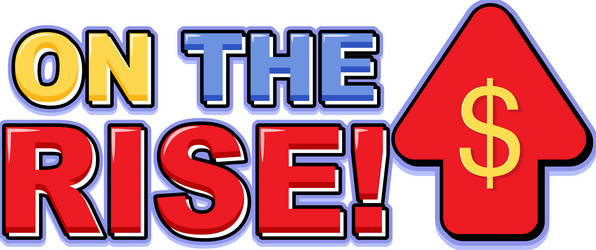 On the rise isolated word text Royalty Free Vector Image