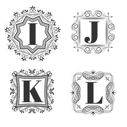 Set of classical logo or monogram design letters Vector Image