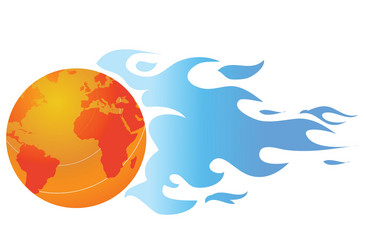 World with flames Royalty Free Vector Image - VectorStock