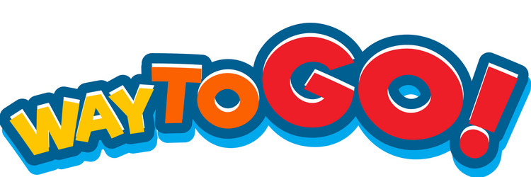 Cute way to go font cartoon text Royalty Free Vector Image