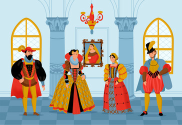 Renaissance old colored composition Royalty Free Vector