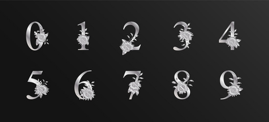 Floral Font Numbers Vector Images (over 2,700)