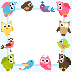 With two cartoon birds Royalty Free Vector Image