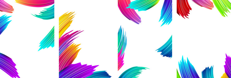 Colorful spectrum abstract brush strokes Vector Image