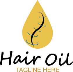 Hair oil essential logo with drop Royalty Free Vector Image