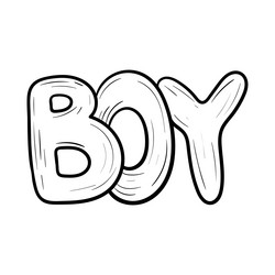 Handwritten lettering drawn word boy Royalty Free Vector