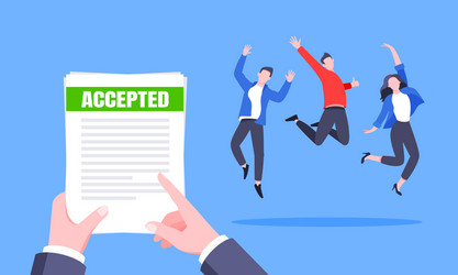 Job or university acceptance approve letter Vector Image