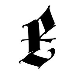 Letter e in the gothic style old alphabet Vector Image