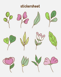 Flowers bullet journal stickers planner stickers Vector Image