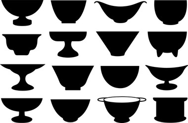 Collage of different bowls Royalty Free Vector Image