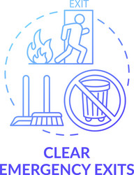 Clear emergency exits concept icon Royalty Free Vector Image