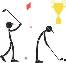Human golf stick artwork design Royalty Free Vector Image