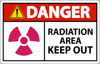 Caution radiation area keep out sign on white Vector Image