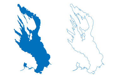 Lake onega russia russian federation map Vector Image