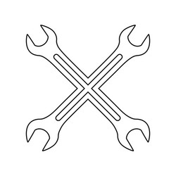 Mechanic logo art isolated crossing wrench tool Vector Image