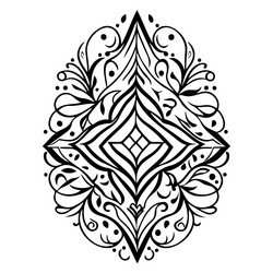 Diamond pattern ornament batik design element Vector Image