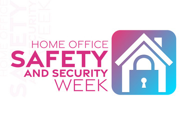 Home office safety and security week Royalty Free Vector