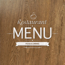 Restaurant menu design on wood background Vector Image