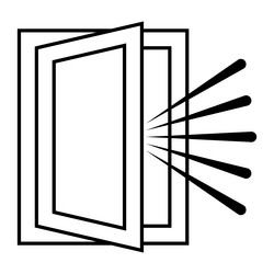 Icon sign open window outline open window frame Vector Image
