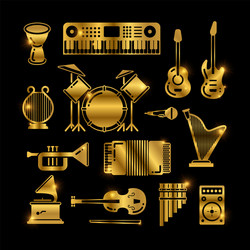 Retro vintage golden badges and labels collection Vector Image
