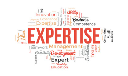 Word cloud background concept for expertise Vector Image