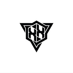 Xx logo monogram hexagon shape with triangle Vector Image