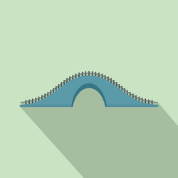 Blue bridge icon flat style Royalty Free Vector Image