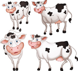 Funny cows cartoon farm animals group Royalty Free Vector