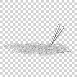 Simple hand draw sketch noodle and chopstick Vector Image