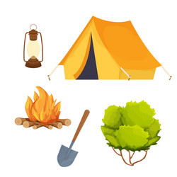 Tent and campfire Royalty Free Vector Image - VectorStock